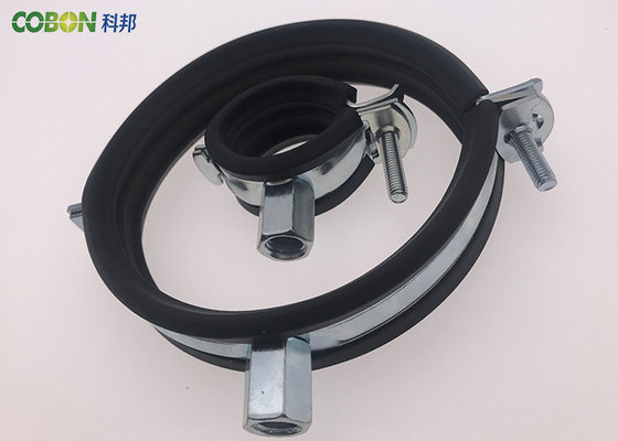 Fastener Rubber Pipe Clips , Hex Nuts Pipe Holder Clamp For Waste Water Pipes