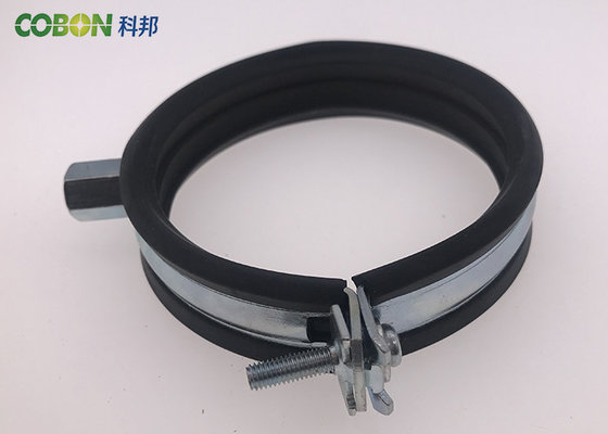Fastener Rubber Pipe Clips , Hex Nuts Pipe Holder Clamp For Waste Water Pipes