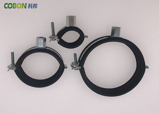 Fastener Rubber Pipe Clips , Hex Nuts Pipe Holder Clamp For Waste Water Pipes