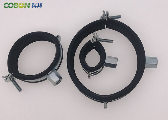 Round Head Rubber Pipe Clamp Galvanized Corrosion Resistance With Din Standard