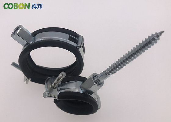 Round Head Rubber Pipe Clamp Galvanized Corrosion Resistance With Din Standard