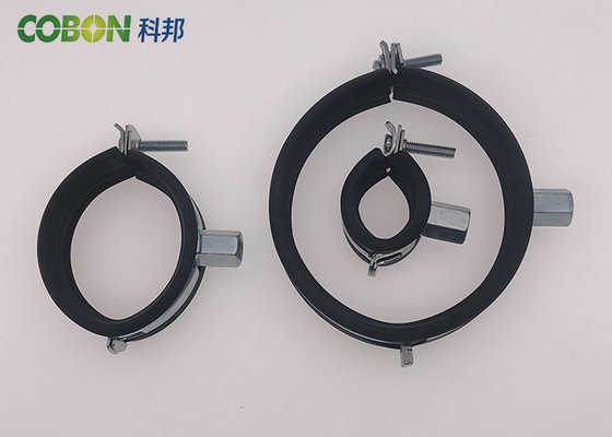 M8 Rubber Pipe Clips With One Screw Side , 8 - 110mm Pipe Welding Clamps