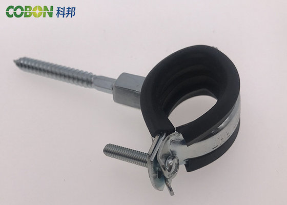 M8 Rubber Pipe Clips With One Screw Side , 8 - 110mm Pipe Welding Clamps
