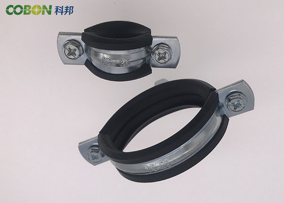 EPDM Rubber Pad And Steel Zinc Plated Cast Iron Pipe Pipe Ring Clamp Rubber Line Clamp