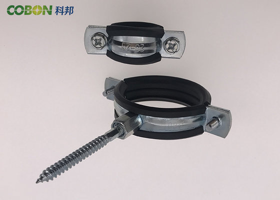 EPDM Rubber Pad And Steel Zinc Plated Cast Iron Pipe Pipe Ring Clamp Rubber Line Clamp