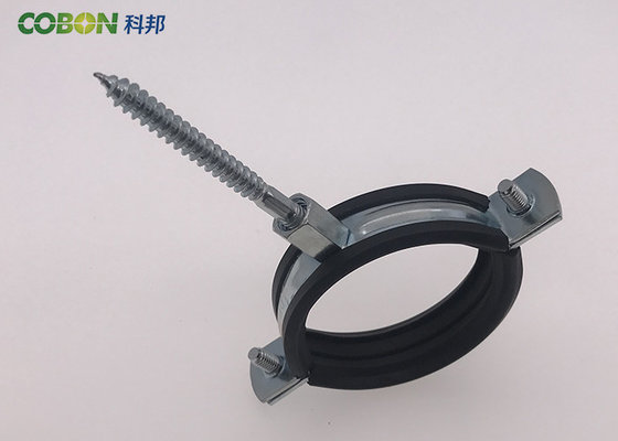 EPDM Rubber Pad And Steel Zinc Plated Cast Iron Pipe Pipe Ring Clamp Rubber Line Clamp