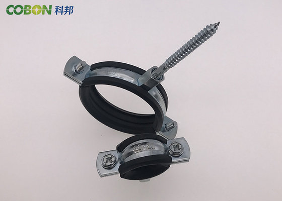 EPDM Rubber Pad And Steel Zinc Plated Cast Iron Pipe Pipe Ring Clamp Rubber Line Clamp