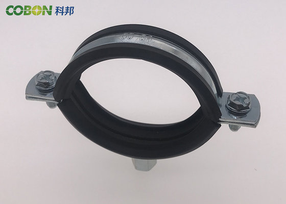 Heavy  Light Pipe Pipe Strap Clamp Cast Iron Welding Type Clamps M8 + 10 With Rubber