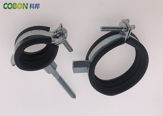Professional Galvanized Round  Pipe Clamp Brackets Rubber Pipe Clips