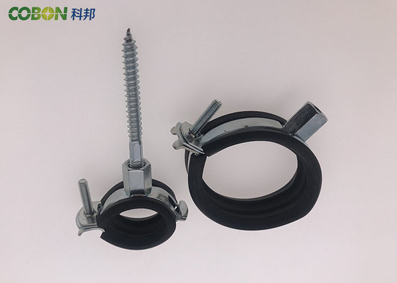 Zinc Plated Rubber Pipe Clips Carbon Steel St12 Material For Heating Pipeline