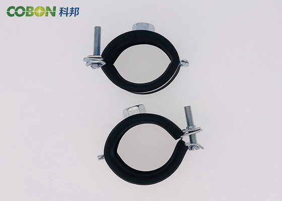 Double Thread Stud Steel Hanger Bolts Screw Rubber Lined Pipe Clamps