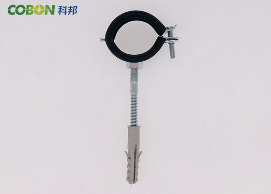 Double Thread Stud Steel Hanger Bolts Screw Rubber Lined Pipe Clamps