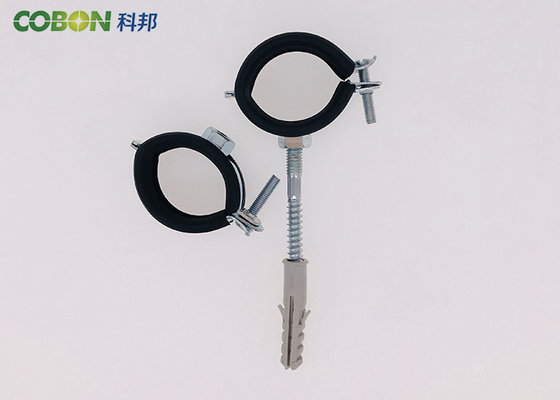 Heating M8 Rubber Insulated Metal Clamps Electro Zinc Plated With Single Ring