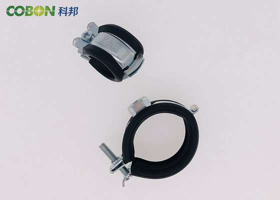 Heating M8 Rubber Insulated Metal Clamps Electro Zinc Plated With Single Ring