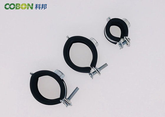 Iron Steel Brass Rubber Lined Pipe Clamps Adjustable Excellent Corrosion Resistance