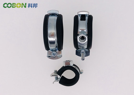 Iron Steel Brass Rubber Lined Pipe Clamps Adjustable Excellent Corrosion Resistance