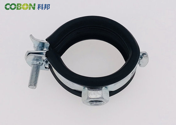 Iron Steel Brass Rubber Lined Pipe Clamps Adjustable Excellent Corrosion Resistance