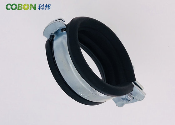 Welding Rubber Coated Pipe Clamps One Screw Fixing With Multicolor Pleated