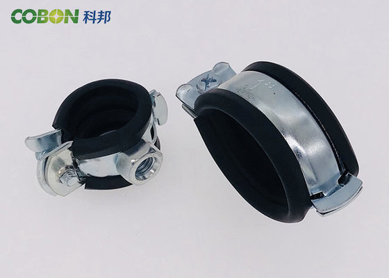 Welding Rubber Coated Pipe Clamps One Screw Fixing With Multicolor Pleated