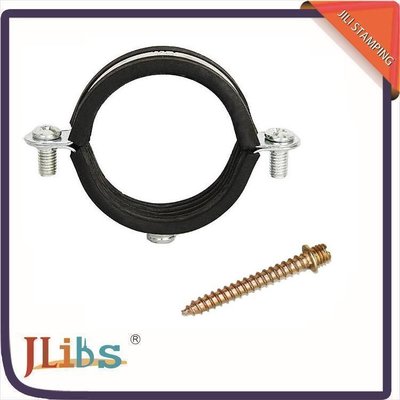 Hydraulic Vertical Galvanized Pipe Clamps , Single Pipe Clamp Bracket With Rubber