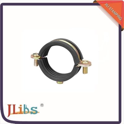 Stamping Iron Sheet Hydraulic Pipe Clips , Pipe Clamp Hanger Both Side Closed
