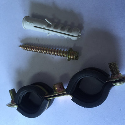 Tube Holder Exhaust Pipe Clamp Mounting Bracket , Double Pipe Hanger With Outer Rubber