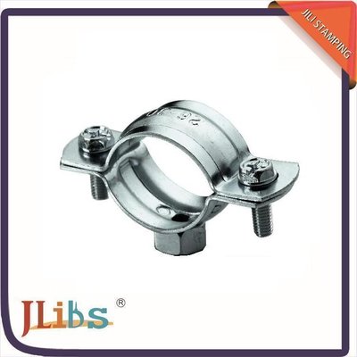 Metal Tube Clips Galvanized Pipe Clamps , Galvanised Pipe Brackets With M7 Nut