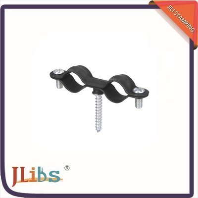 Galvanized Wall Mount Double Pipe Hanger Vertical Pipe Lifting Clamp Black Coating Surface