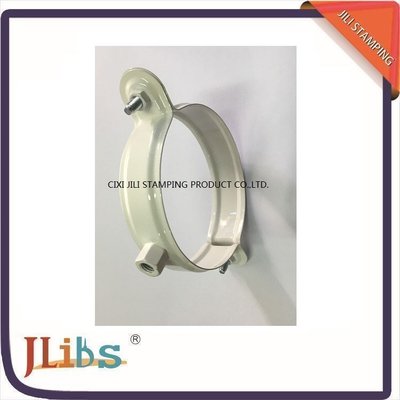 White Coating Wall Mount Pipe Clamp , Galvanised Steel Down Pipe Clamp