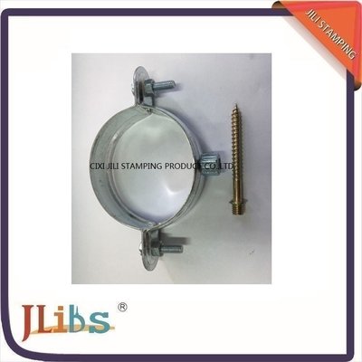 Galvanised Steel 0.7mm - 1.2mm Pipe Saddle Clamp With Riveted Nut