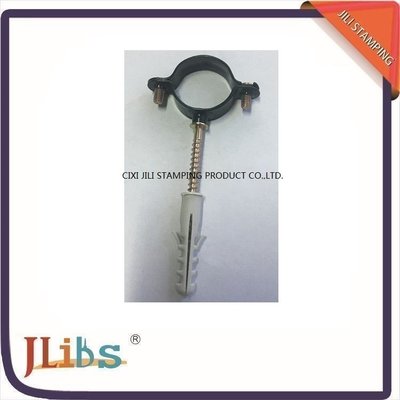 8mm - 54mm Galvanized Pipe Clamps , M6 Single Pipe Clamps With Black Coating
