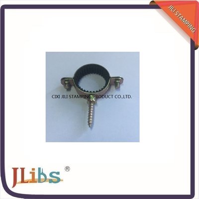 M7 Pipe Clamp Fittings Withinner Rubber with Screw , Carbon Steel Pipe Clamp