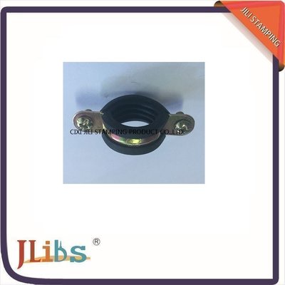 Single Pipe Clamp Fittings M7 With EPDM Rubber Yellow Zinc Galvanized Pipe Connector Clamp