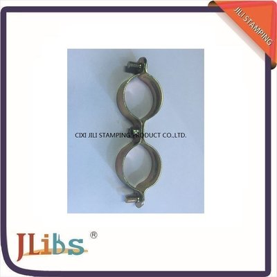 Double Pipe Clamps M7 Without Rubber Galvanized Pipe Clamps Yellow Zinc Galvanize