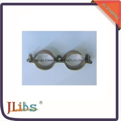 Double Pipe Clamps M7 Without Rubber Galvanized Pipe Clamps Yellow Zinc Galvanize