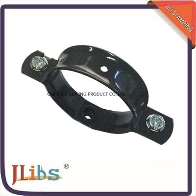 Aluminum Steel Pipe Fasteners To Wall , Pipe Wall Bracket Black Painting