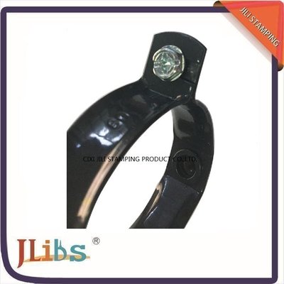 Aluminum Steel Pipe Fasteners To Wall , Pipe Wall Bracket Black Painting