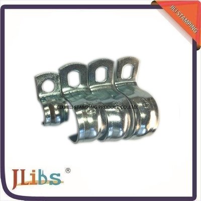 Zinc Galvanized Hydraulic Tube Saddle Clamps / Saddle Pipe Clips Vertical Without Rubber