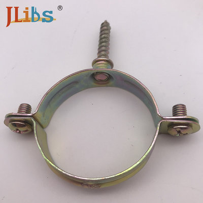 Yellow Zinc Galvanize Pipe Saddle Clamp , Single Pipe Clamps M7 Without Rubber