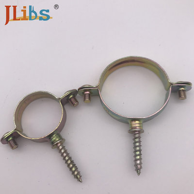 Yellow Zinc Galvanize Pipe Saddle Clamp , Single Pipe Clamps M7 Without Rubber