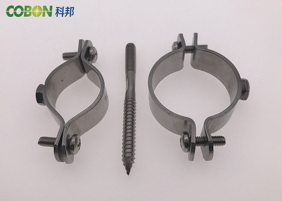 Stainless Steel Pipe Standoff Clamp , Width 20 - 30mm Metal Pipe Clamp