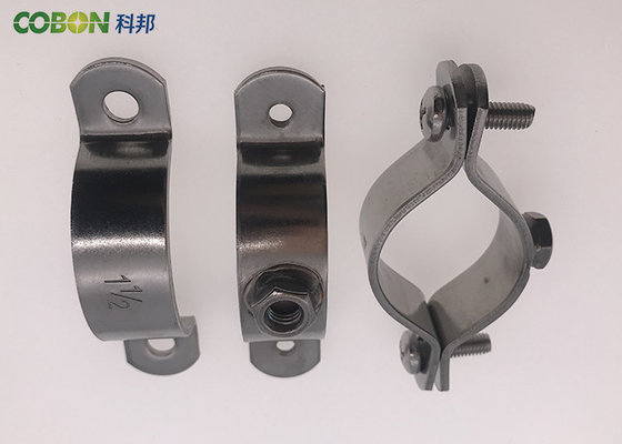 Stainless Steel Pipe Standoff Clamp , Width 20 - 30mm Metal Pipe Clamp