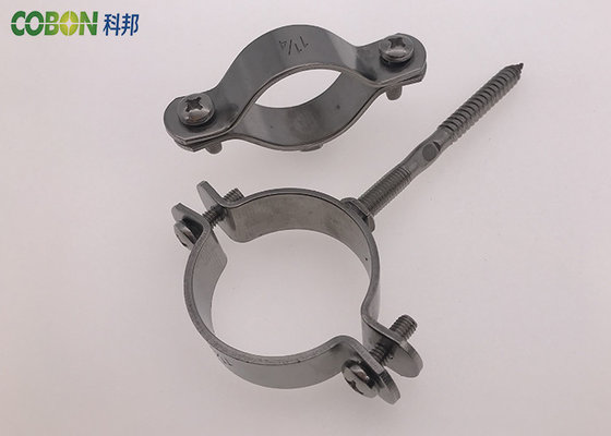 Stainless Steel Pipe Standoff Clamp , Width 20 - 30mm Metal Pipe Clamp