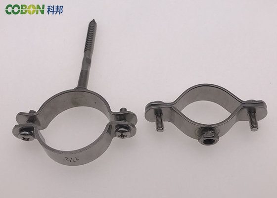 Welding Type Stainless Steel Pipe Clamps Hex Nut M8 Or M10 Without Rubber
