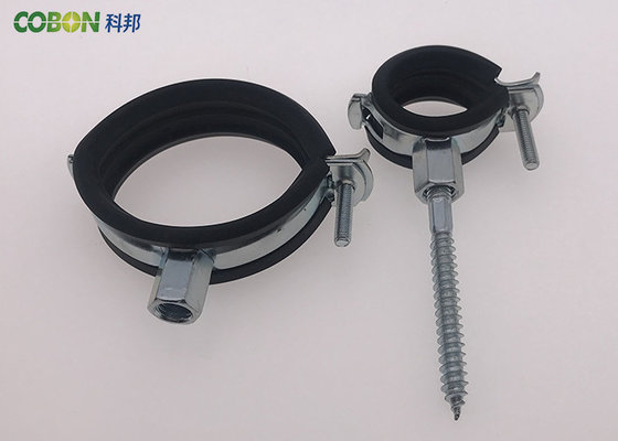 Fastener Rubber Pipe Clips , Hex Nuts Pipe Holder Clamp For Waste Water Pipes