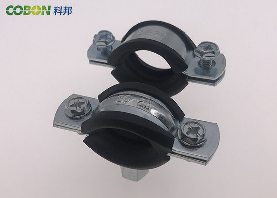 Cast Iron Pipe Round Pipe Clamps Gi Pipe Clamp With M8 M10 Combi Nut And Rubber And Bolt