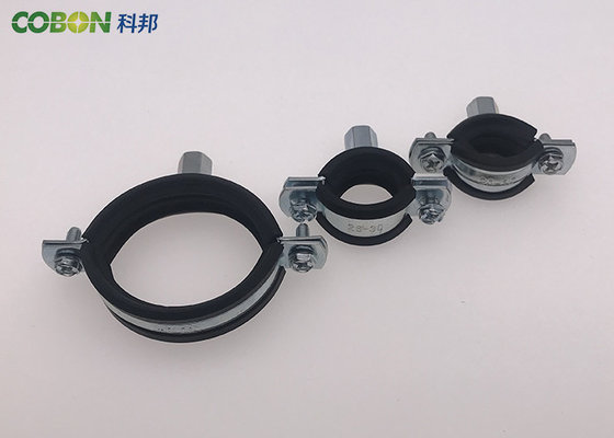 Cast Iron Pipe Round Pipe Clamps Gi Pipe Clamp With M8 M10 Combi Nut And Rubber And Bolt