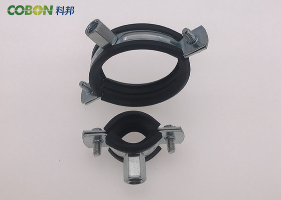 Zinc Galvanized Rubber Lined Cast Iron Pipe Clamps For Pvc Pipe Standard
