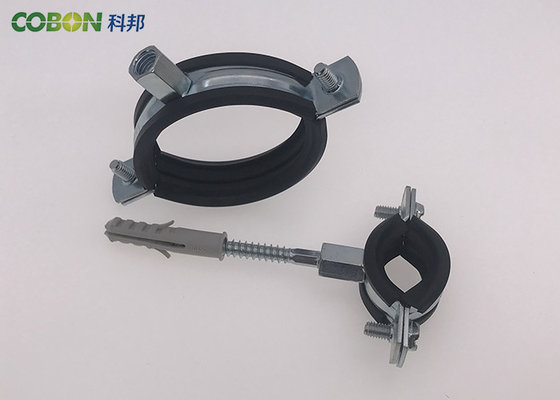 Heavy  Light Pipe Pipe Strap Clamp Cast Iron Welding Type Clamps M8 + 10 With Rubber