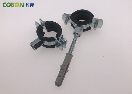 Heavy  Light Pipe Pipe Strap Clamp Cast Iron Welding Type Clamps M8 + 10 With Rubber